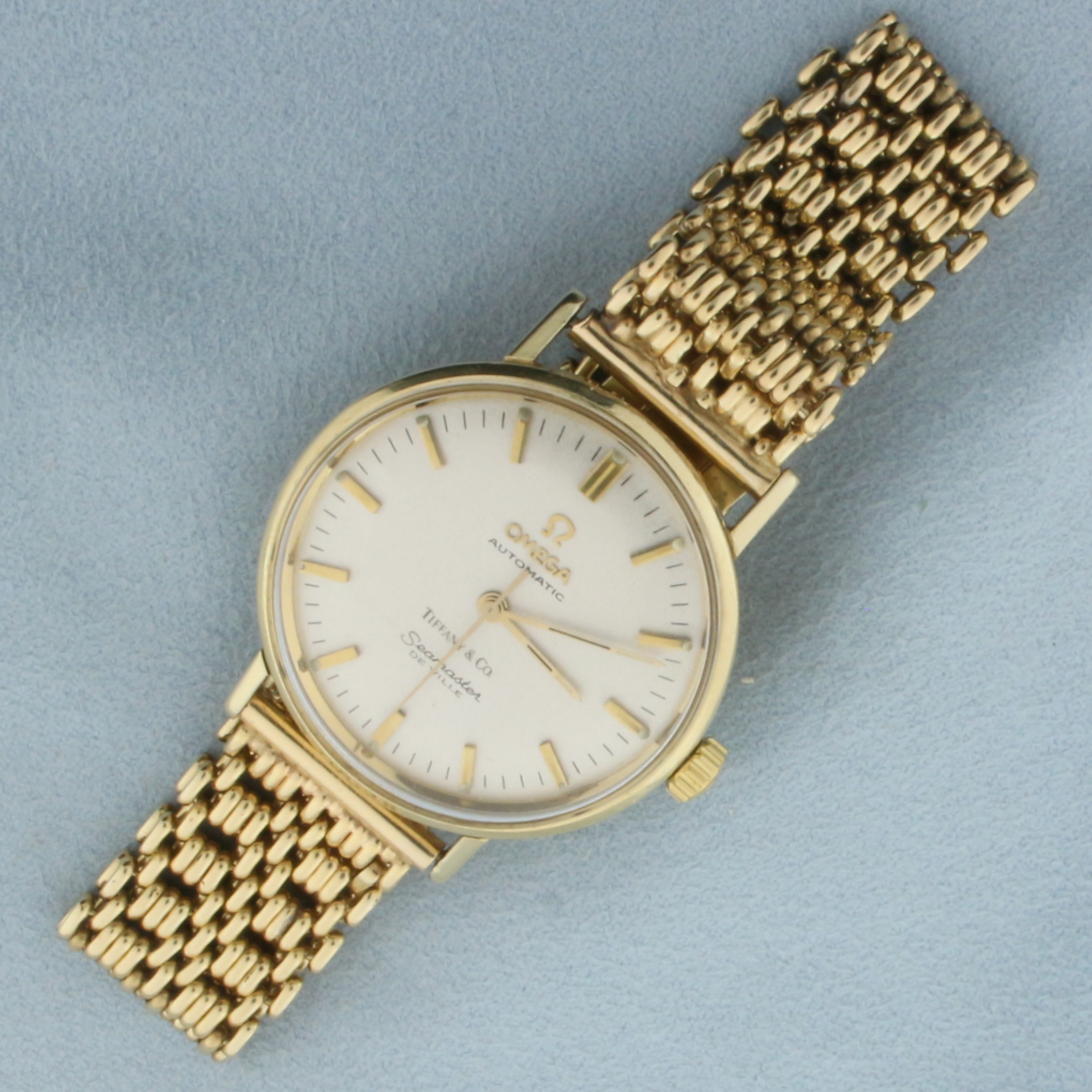 Omega Tiffany and Co. Seamaster DeVille Wristwatch in Solid 14k Yellow ...