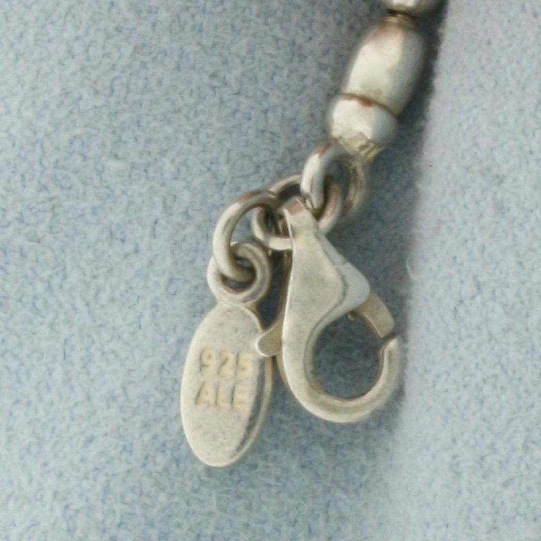 Pandora 40 Inch Oval Rice Bead Necklace in Sterling Silver | Property Room