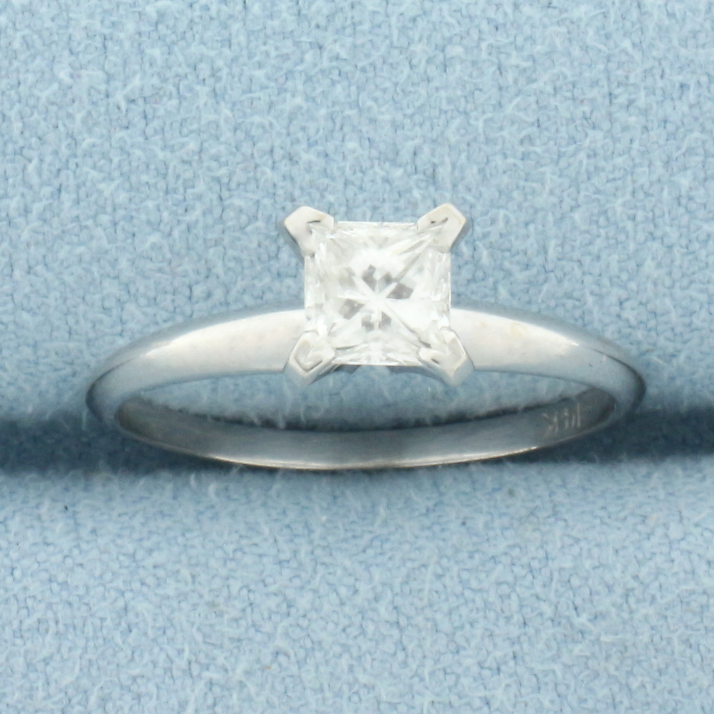 Princess Diamond Solitaire Ring in 14k White Gold | Property Room