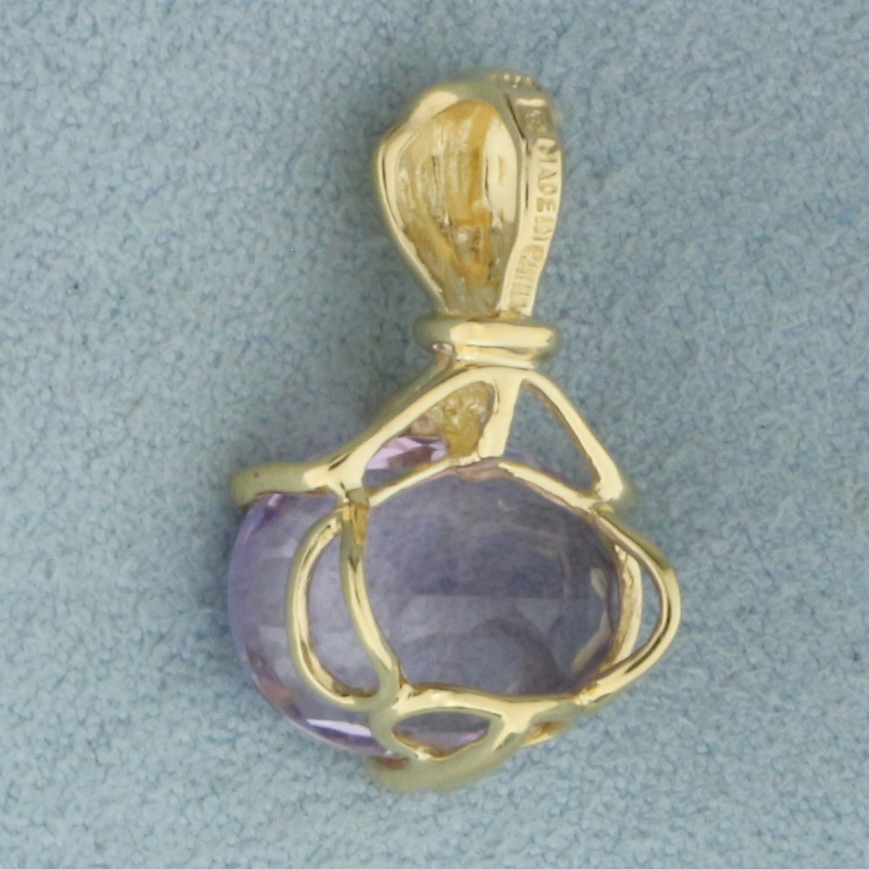 Purple Tourmaline Pendant in 14k Yellow Gold | Property Room
