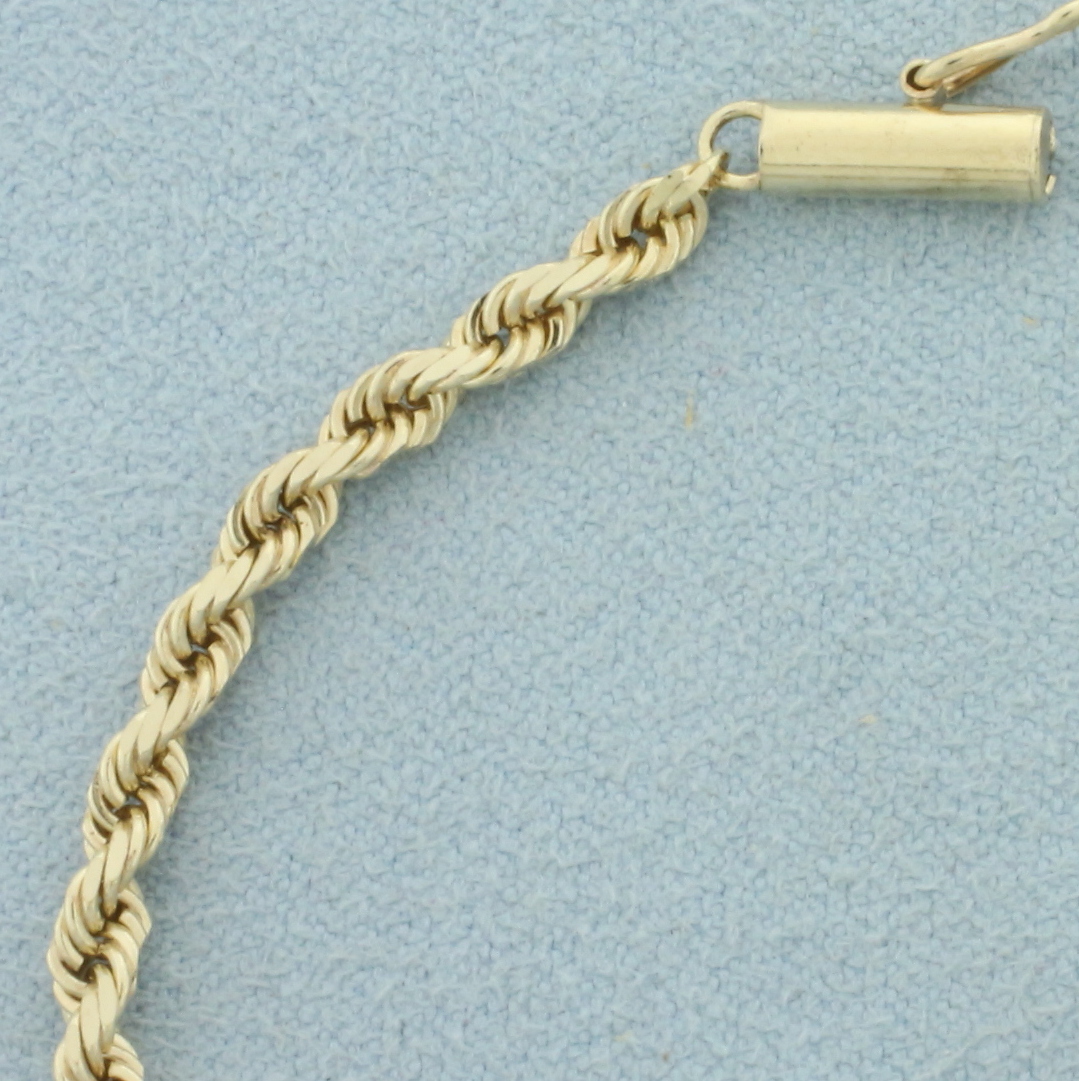 Rope Link Chain Bracelet in 14k Yellow Gold | Property Room