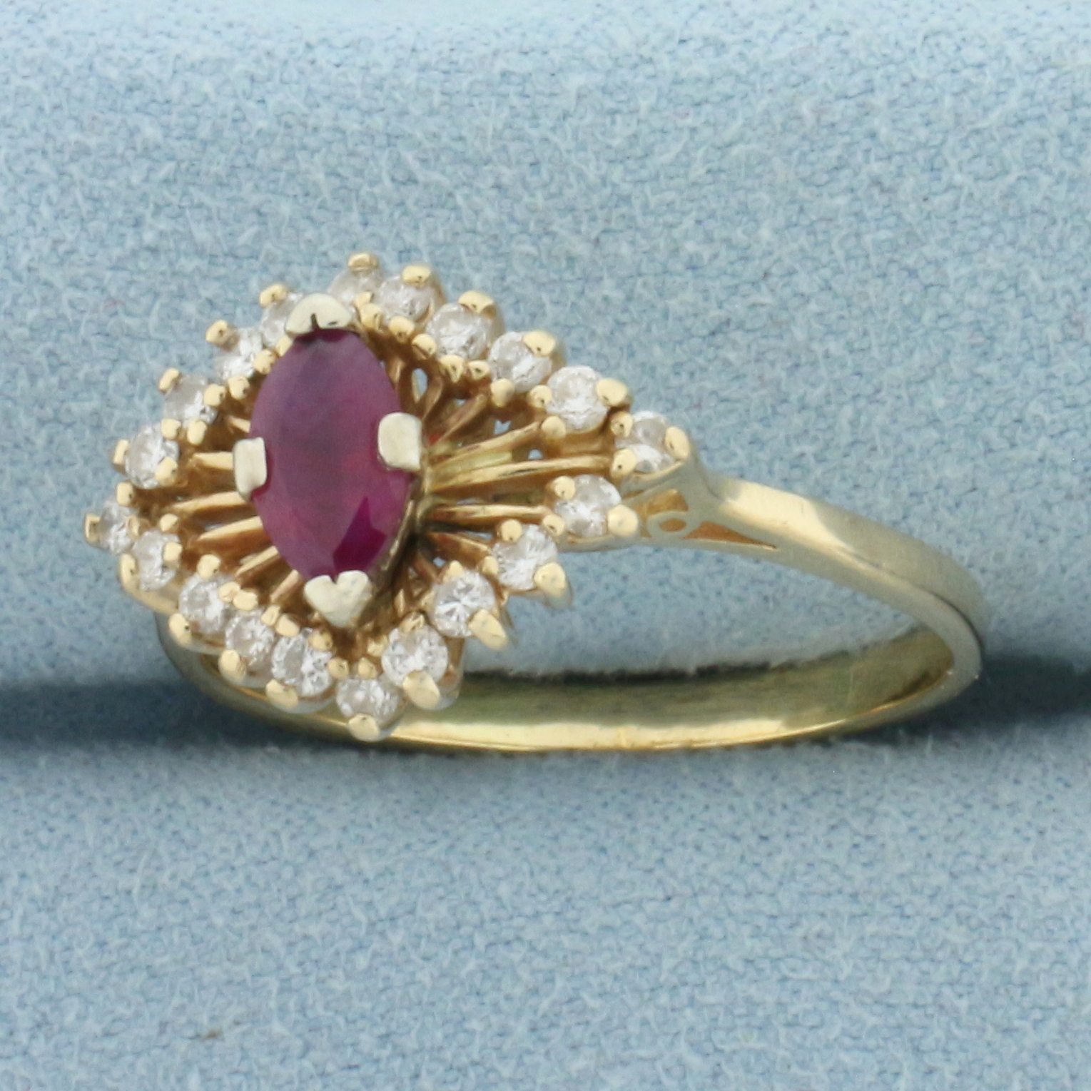 Ruby and Diamond Evil Eye Ring in 14k Yellow Gold | Property Room