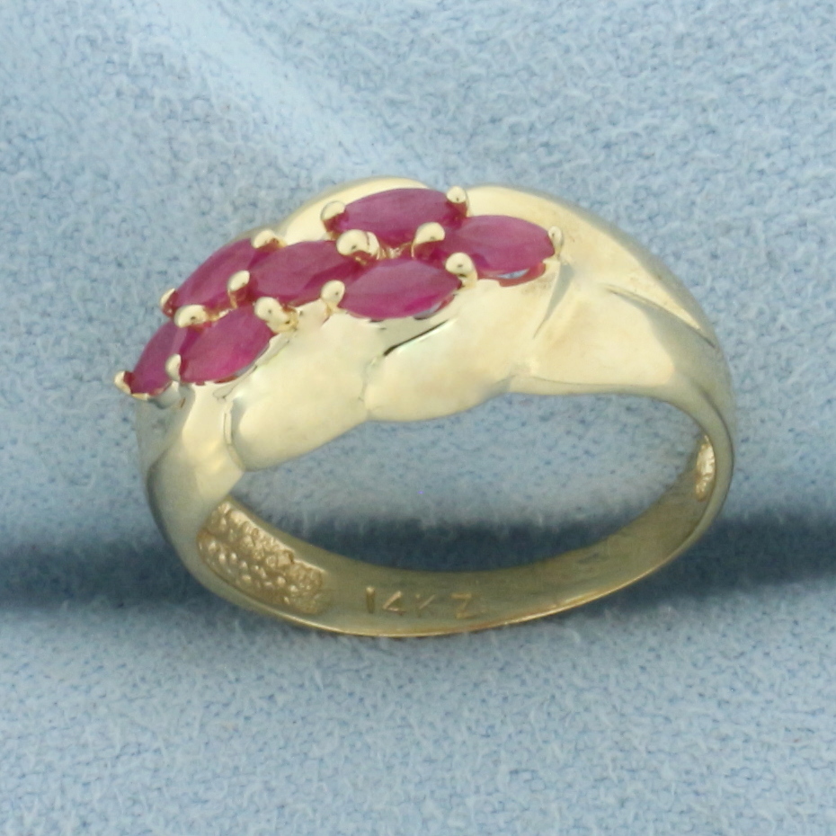 Ruby Wave Design Ring in 14k Yellow Gold | Property Room