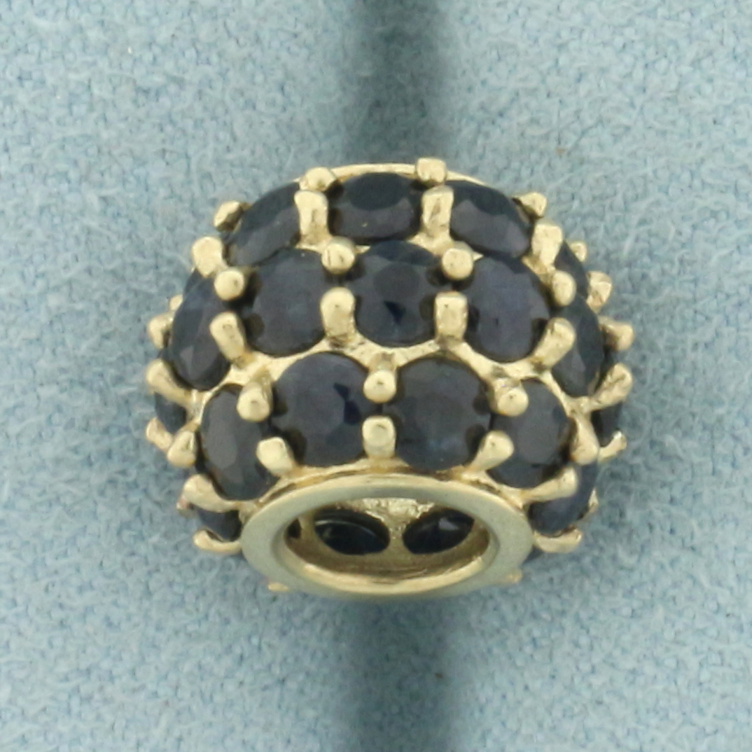 Sapphire Bead Charm in 10k Yellow Gold | Property Room
