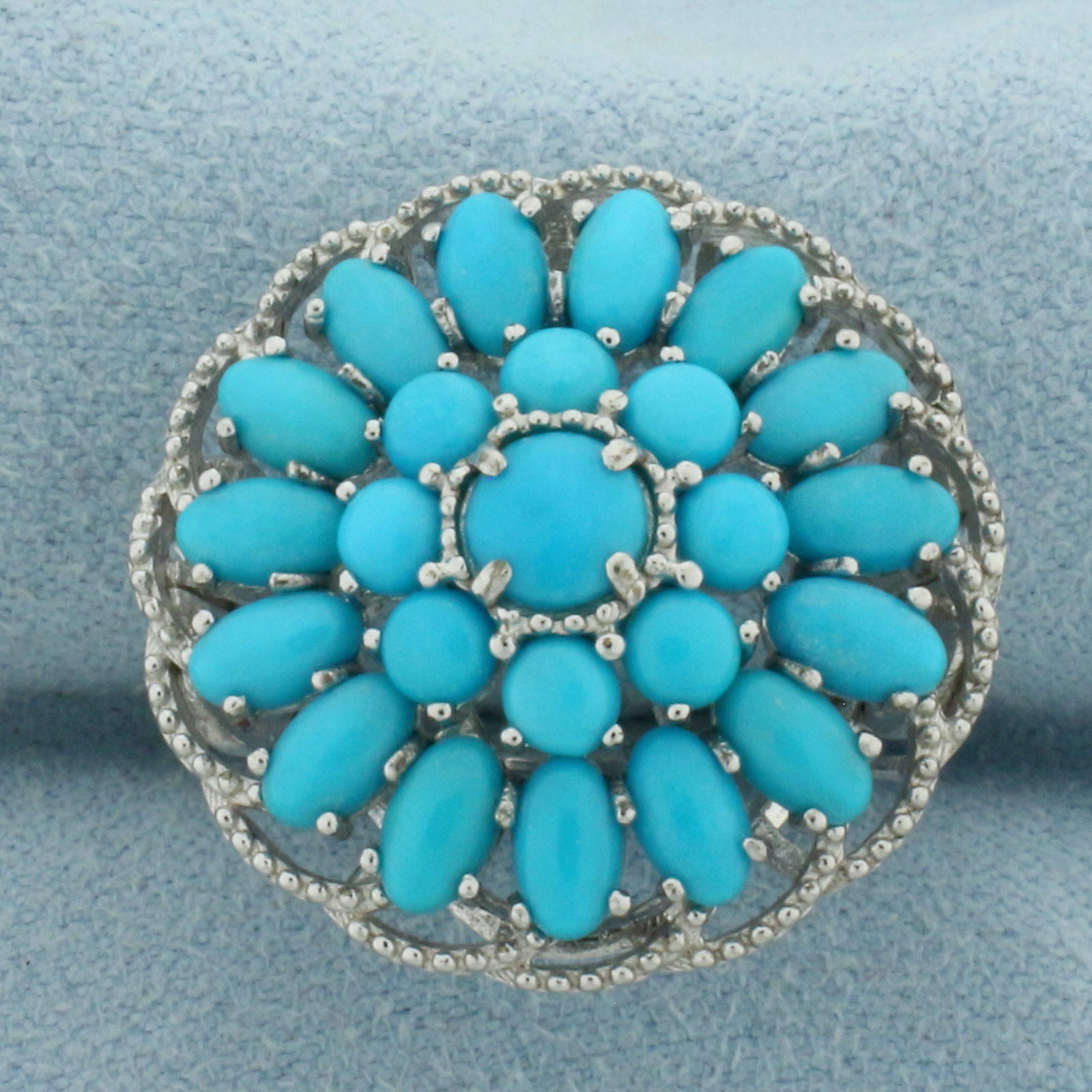 Sleeping Beauty Turquoise Statement Ring in Sterling Silver | Property Room