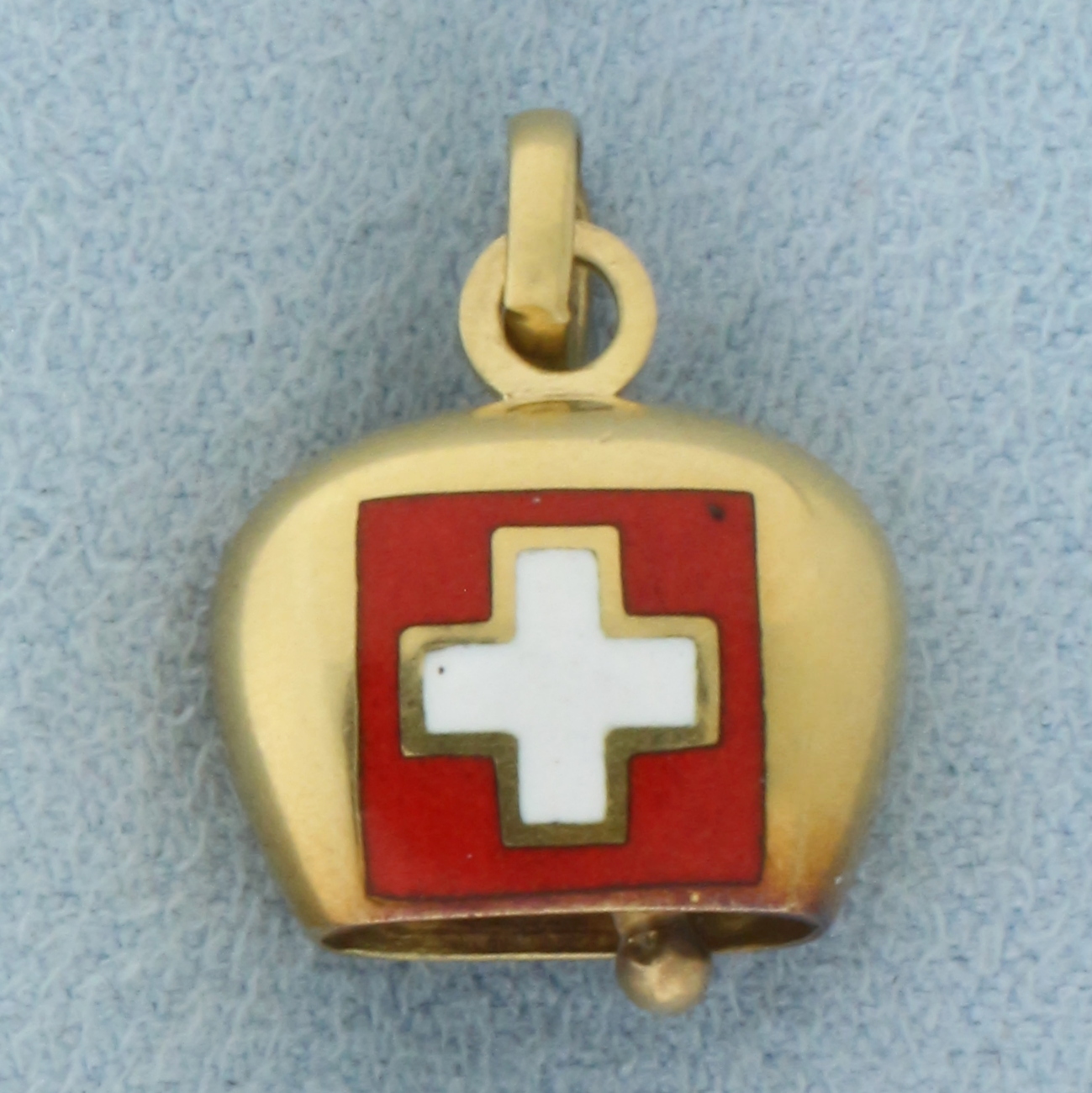 Swiss Bell Charm in 18k Yellow Gold | Property Room