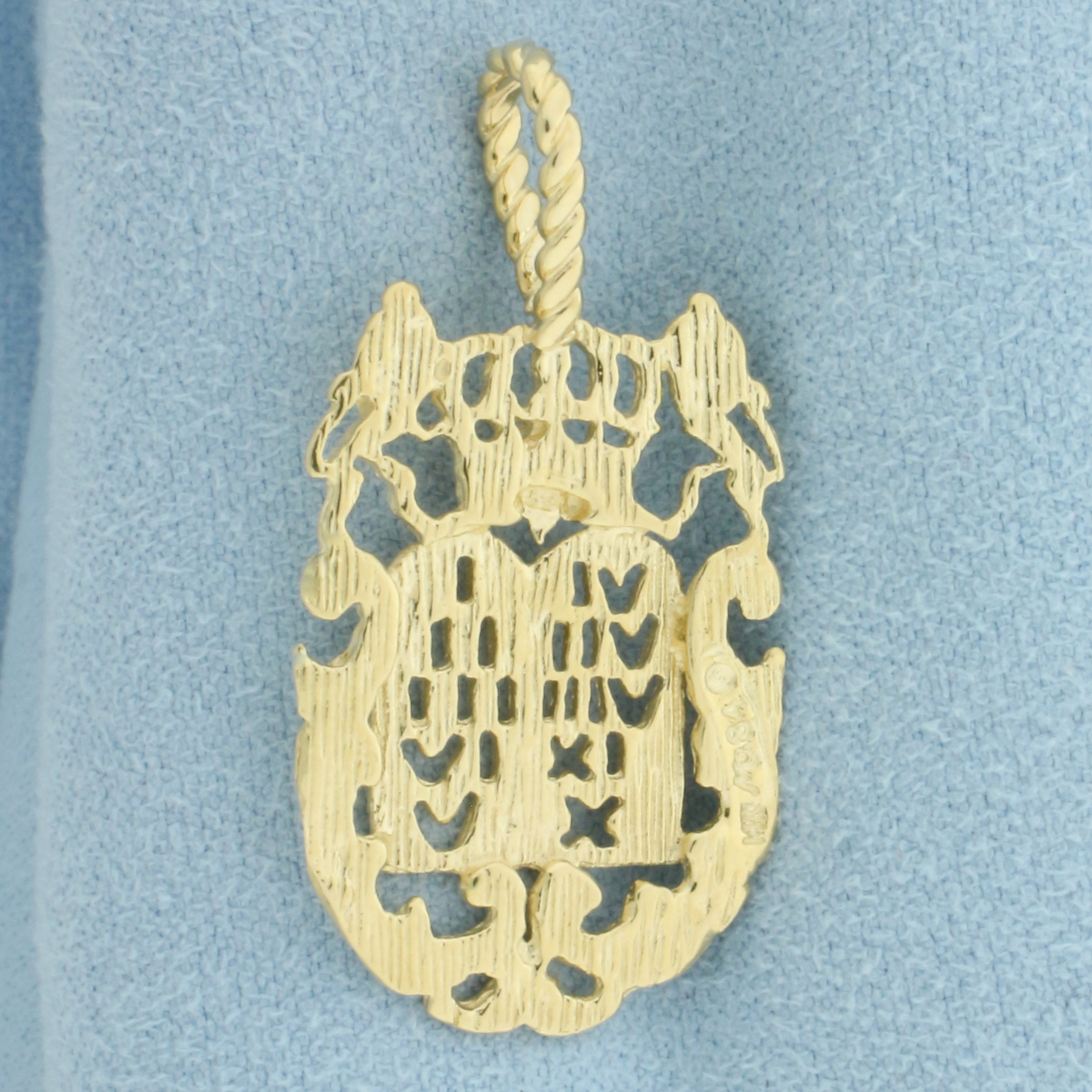 Ten Commandments Tablets Pendant in 14k Yellow Gold | Property Room