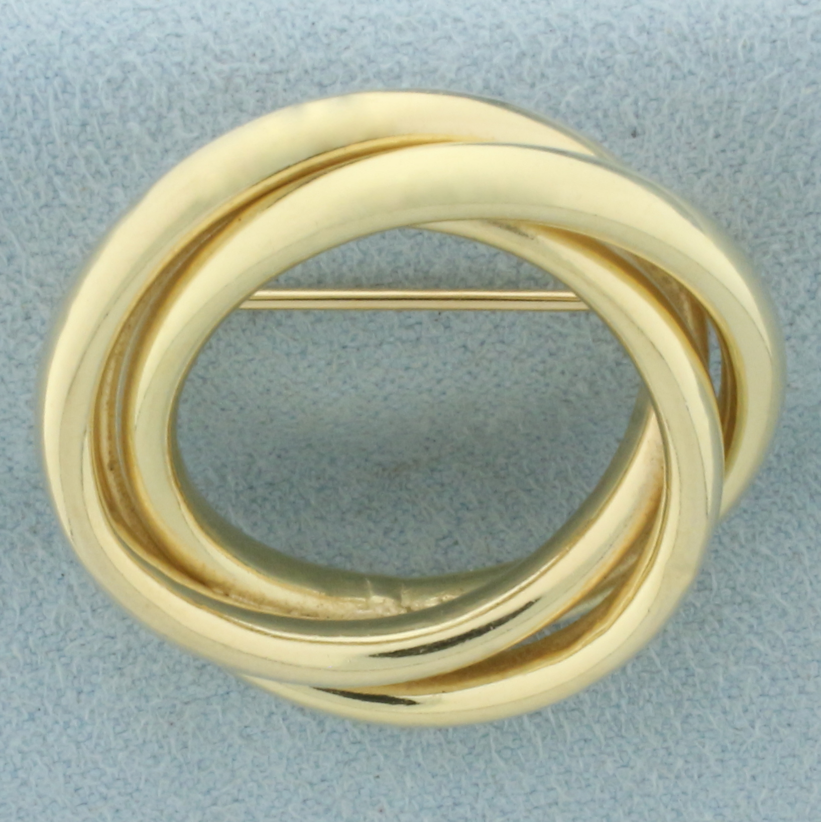 Triple Circle Love Knot Brooch Or Pin In 14k Yellow Gold | Property Room