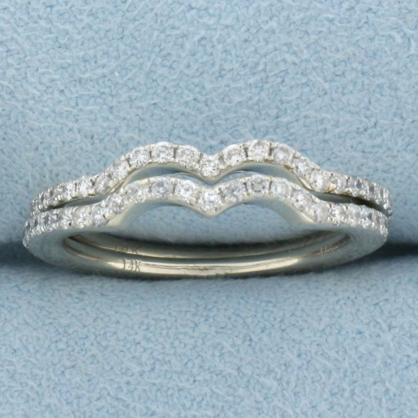 Two Diamond Stacking Rings in 14k White Gold | Property Room