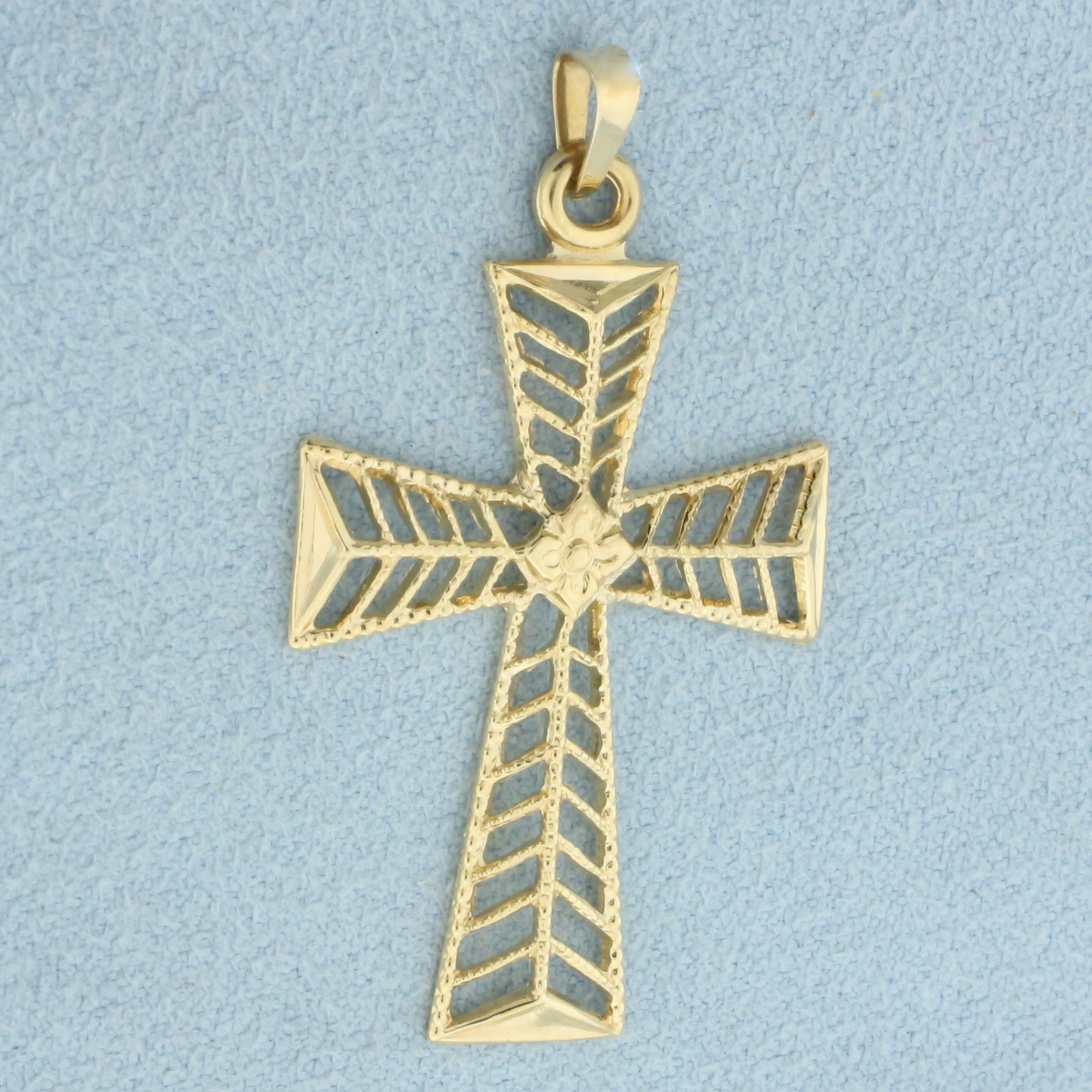 Unique Cross Pendant in 14k Yellow Gold | Property Room