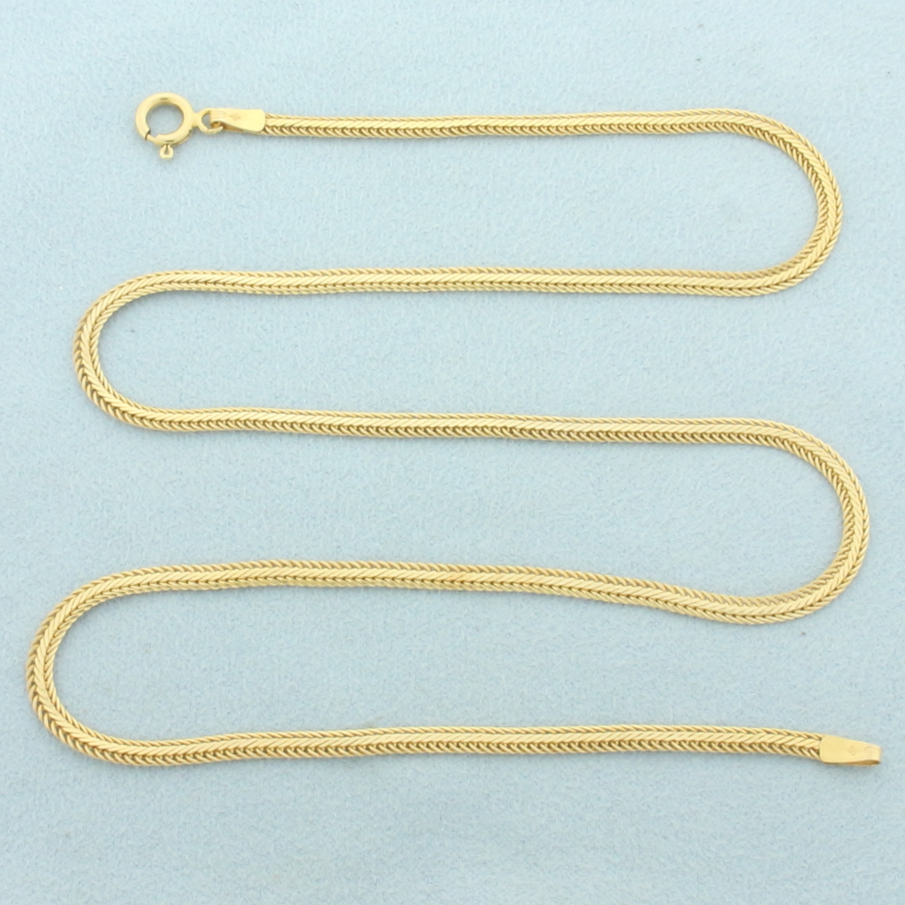 Unique Foxtail Herringbone Link Chain Necklace in 14k Yellow Gold ...