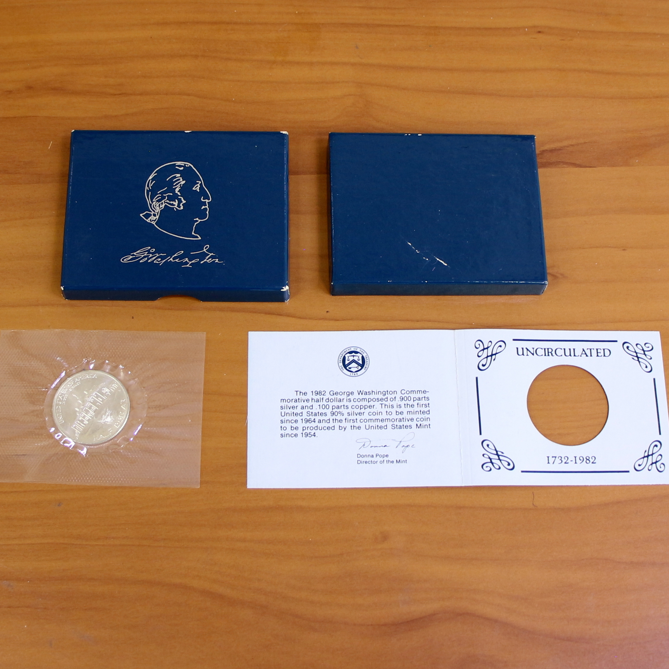 US Mint George Washington Commemorative Silver Half Dollar Coin OGP ...