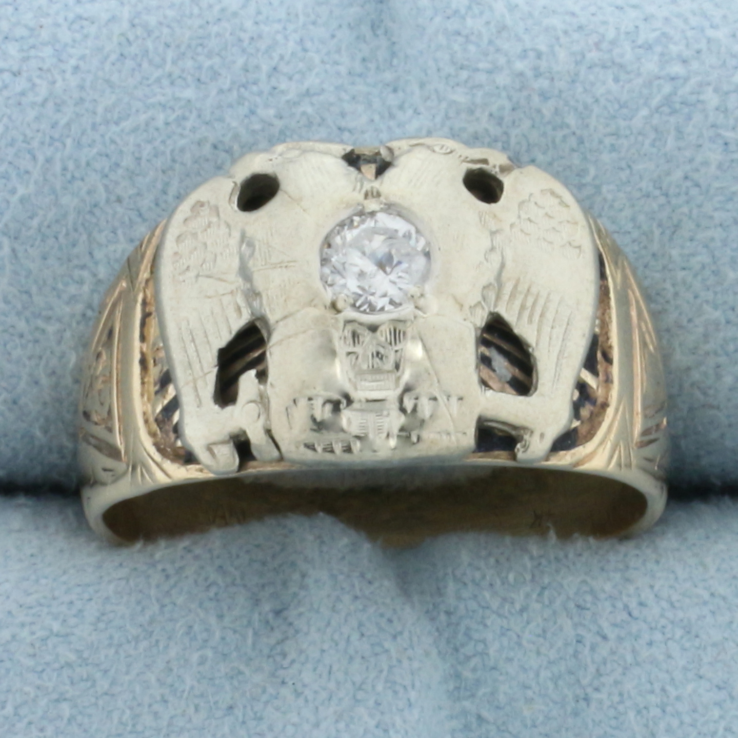 Vintage 32 Degree Scottish Rite Masonic Ring in 14k Yellow and White ...