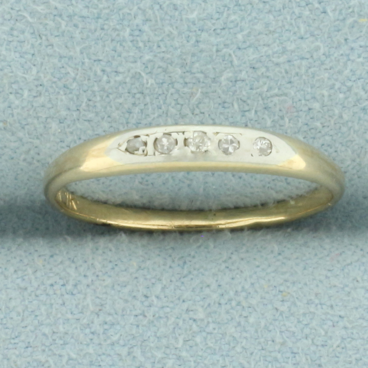 Vintage 5 Stone Diamond Flush Set Ring in 14k and 18k Yellow and White ...