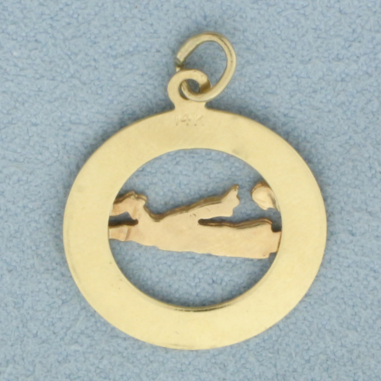 Vintage Bermuda Map Charm in 14k Yellow Gold | Property Room