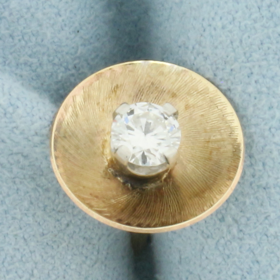 Vintage Diamond Tie Tack Pin in 14k Yellow Gold | Property Room