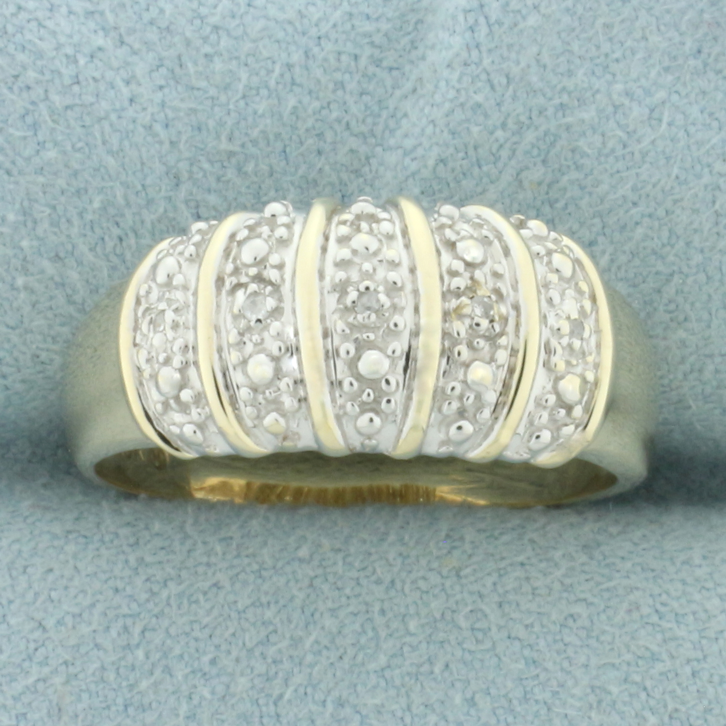 Vintage Diamond Vertical Line Ring in 10k Yellow and White Gold ...