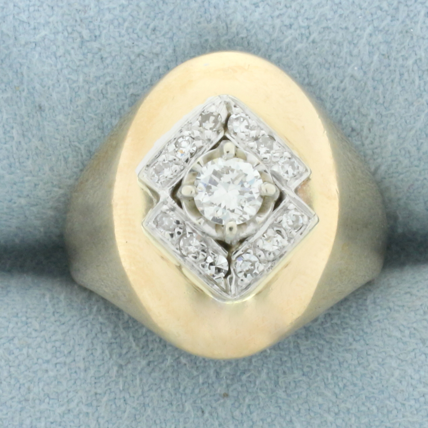 Vintage Geometric Design Diamond Ring in 14k Yellow Gold | Property Room