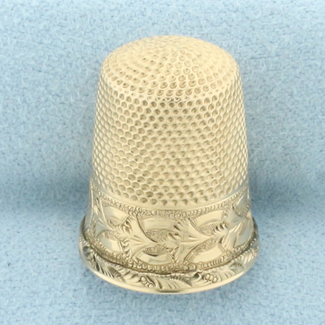 Vintage Gold Thimble in 14k Yellow Gold | Property Room