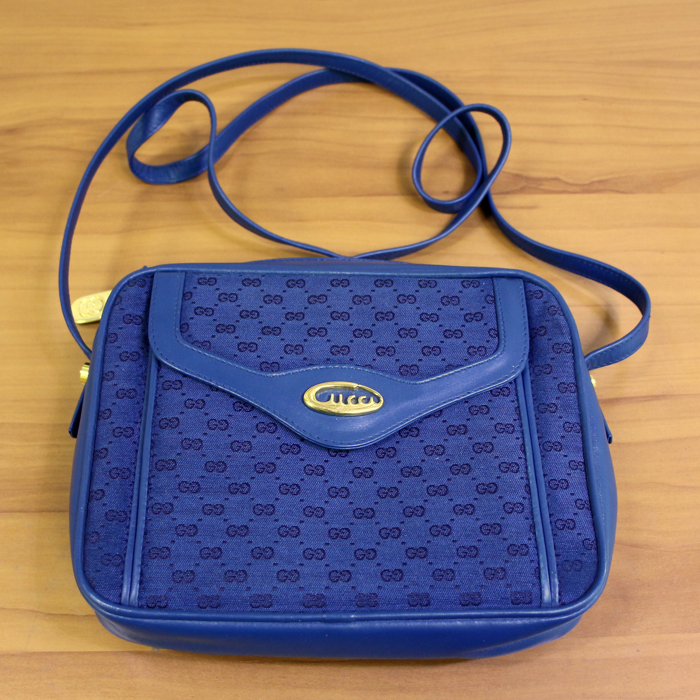 Vintage Gucci Blue Crossbody Camera Bag | Property Room