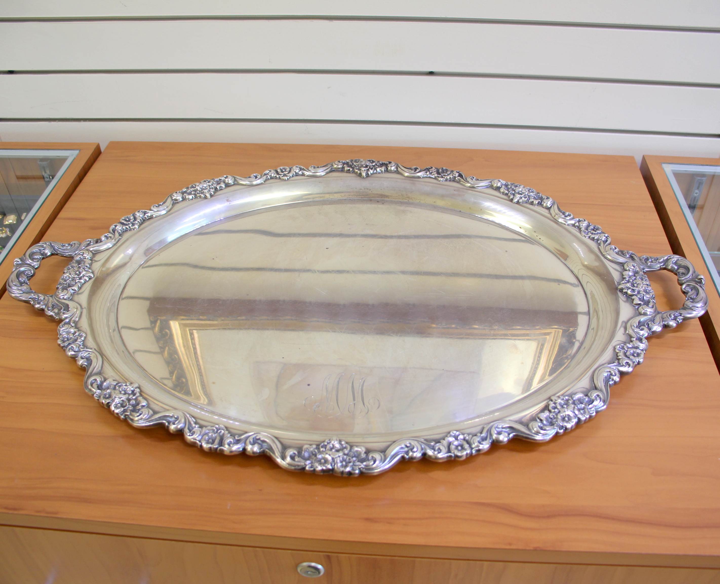 Vintage Poole "990" Solid Sterling Silver Oval Serving Tray | Property Room