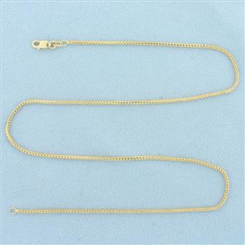 16 Inch Italian Foxtail Wheat Link Chain Necklace in 14k Yellow Gold ...