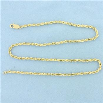 16 Inch Rope Link Chain Necklace in 14k Yellow Gold | Property Room