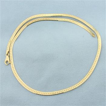 18 Inch Herringbone Link Chain Necklace in 14k Yellow Gold | Property Room