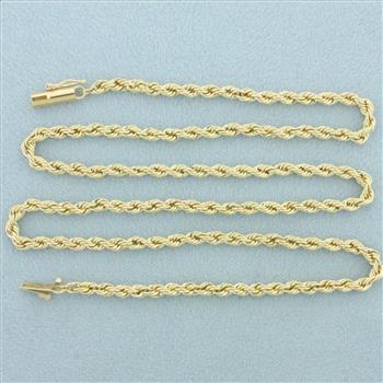 18 Inch Rope Link Chain Necklace in 14k Yellow Gold | Property Room