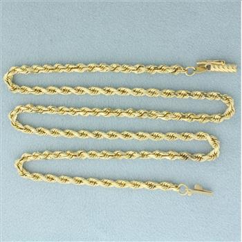 18 inch Rope Link Chain Necklace in 14k Yellow Gold | Property Room