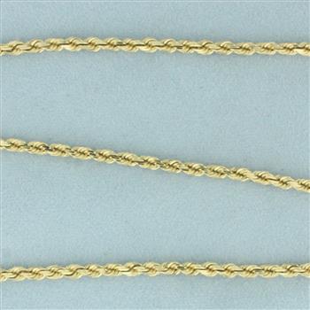 20 Inch Diamond Cut Rope Link Chain Necklace in 14k Yellow Gold ...