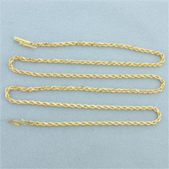 20 Inch Diamond Cut Rope Link Chain Necklace in 18k Yellow Gold ...