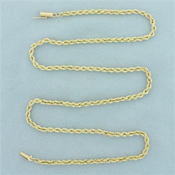 20" Inch Rope Link Chain Necklace in 14k Yellow Gold | Property Room