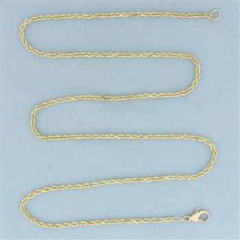 20 Inch Rope Link Chain Necklace in 14k Yellow Gold | Property Room