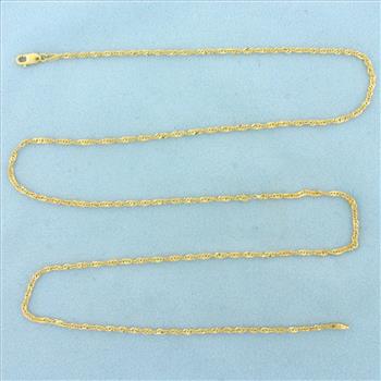 24 Inch Italian Rope Link Chain Necklace in 18k Yellow Gold | Property Room