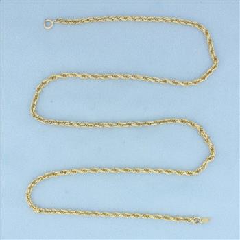 24 Inch Rope Link Chain Necklace in 14k Yellow Gold | Property Room