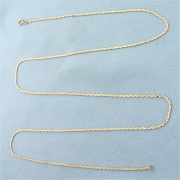 24 Inch Virola Heart Link Chain Necklace in 14k Yellow Gold | Property Room