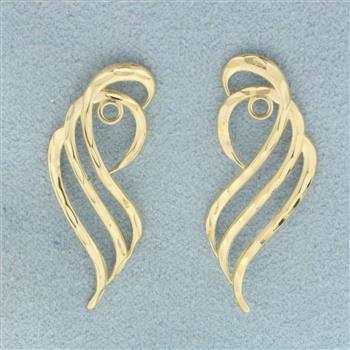 Diamond Cut Swirl Stud Earring Enhancers in 14k Yellow Gold | Property Room