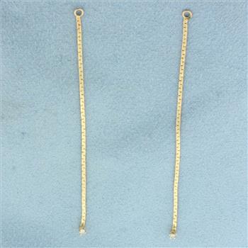 Diamond on Chain Dangle Stud Earring Enhancers in 14k Yellow Gold ...