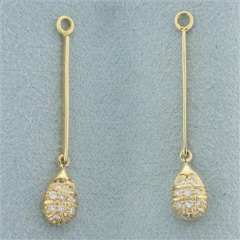 Diamond Teardrop Stud Earring Jacket Enhancers in 14k Yellow Gold ...