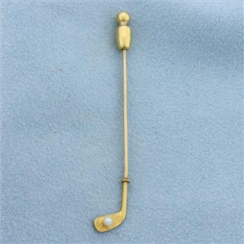 Golf Club Pin in 14k Yellow Gold | Property Room