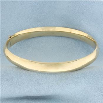 High Polish Hinged Classic Bangle Bracelet in 14k Yellow Gold ...