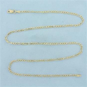 Italian 20 Inch Figaro Link Chain Necklace in 14k Yellow Gold ...