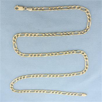 Italian 20 Inch Figaro Link Chain Necklace In 14k Yellow Gold ...