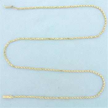 Italian 20 Inch Rope Link Chain Necklace in 14k Yellow Gold | Property Room