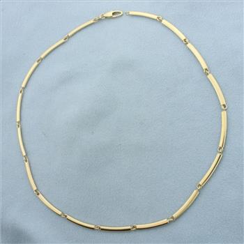 Italian Made Curved Link Choker Chain Necklace in 14k Yellow Gold ...