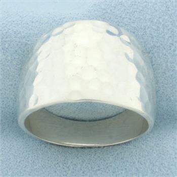 Mens Hammered Finish Ring in Sterling Silver | Property Room