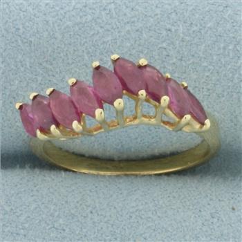 Natural Ruby Wave Design Ring In 14k Yellow Gold | Property Room
