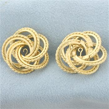 Rope Spiral Design Stud Earring Jackets in 14k Yellow Gold | Property Room