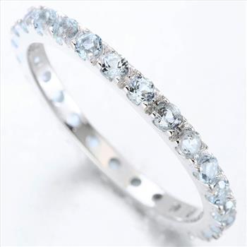 Sky Blue Topaz Eternity Stacking Band Ring in Sterling Silver ...